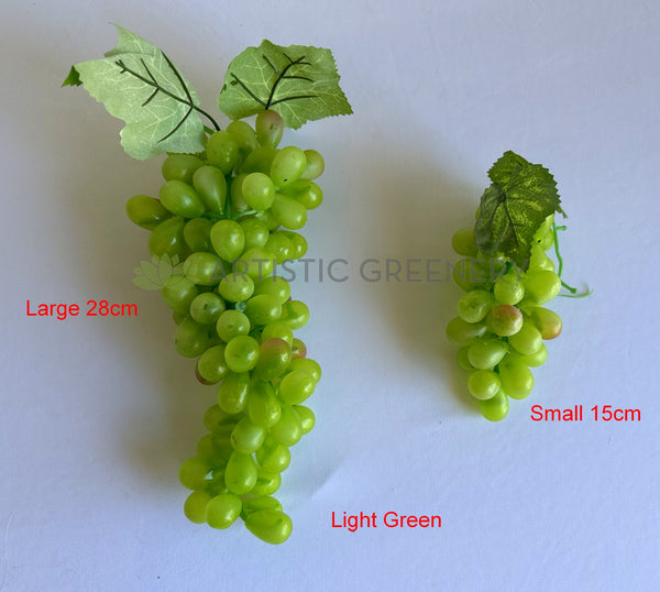ACC0034-S90 Artificial Plastic Grape Bunch 2 Sizes Dark Purple / Greens ...