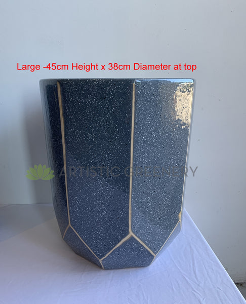 Octagon Blue Planter / Pot Glazed Finish - Ceramic CER0023 | ARTISTIC ...