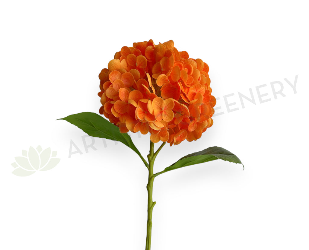 F0395 Real Touch Faux Hydrangea Stem 50cm Orange | ARTISTIC GREENERY ...