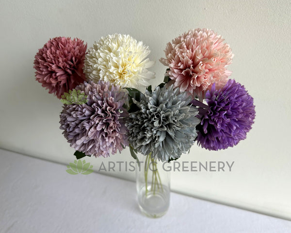 F0429 Artificial Pom Pom Chrysanthemum Stem 52cm 6 Colours | ARTISTIC ...