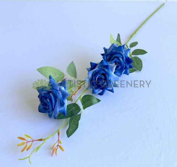 F0470 Artificial Blue Rose Spray 74cm | ARTISTIC GREENERY Artificial ...