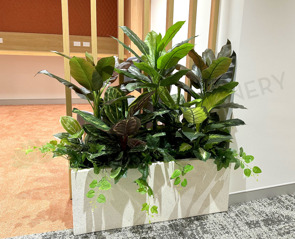 Office Artificial Mixed Plants in Planter Box 120cm Tall ( Ref: State ...