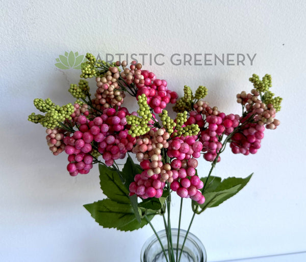 SP0094 Small Berries Bunch 40cm Pink | ARTISTIC GREENERY – Artistic ...
