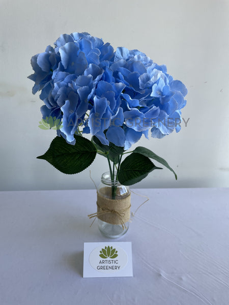 SP0340BLUE Artificial Blue Hydrangea Bunch 44cm | ARTISTIC GREENERY ...