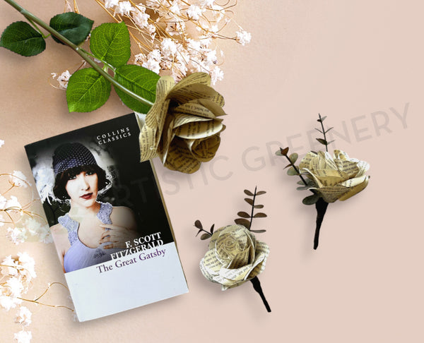 Bespoke Paper Flower Stem / Buttonhole (made-to-order) Ref: Cass R ...