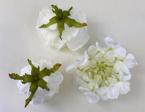 ACC0078 Premium Single Flower Head - White (Large Size) Silk pure white ...