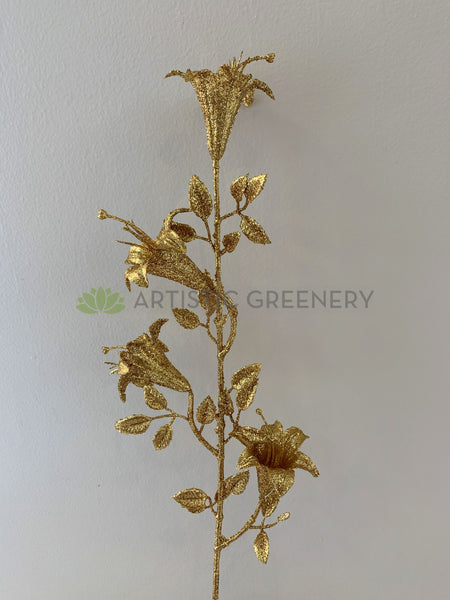 DS0047S Glitter Lily Stem 71cm Gold | ARTISTIC GREENERY – Artistic Greenery