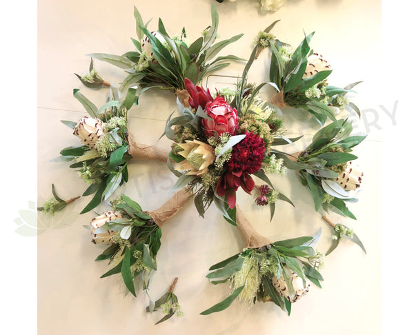 Round Bouquet - Burgundy & Maroon Wedding Flowers Native Flowers ...