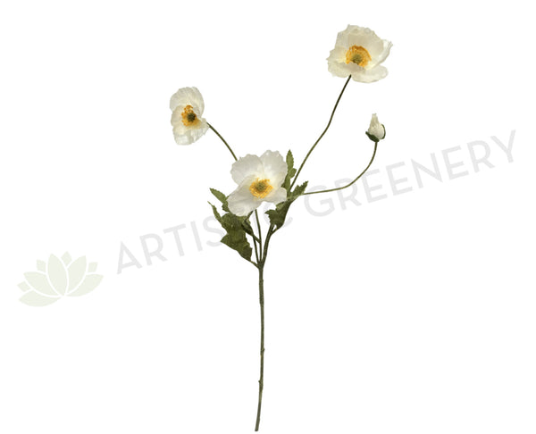 F0111 Silk Poppy Spray 60cm White – Artistic Greenery