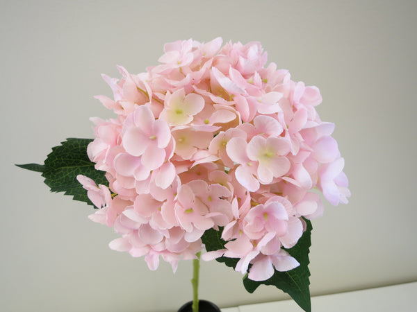 F0171 Premium Silk Hydrangea Single Stem 53cm Light Pink (17cm diameter ...