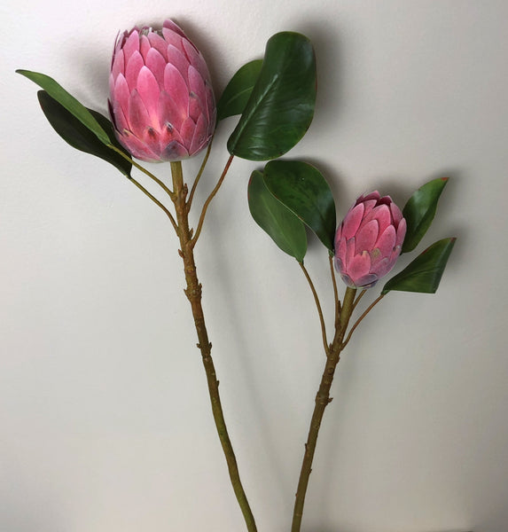 F0226 Artificial Mink Protea Half Open 2 Sizes Pink Fake Protea ...