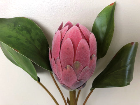 F0226 Artificial Mink Protea Half Open 2 Sizes Pink Fake Protea ...