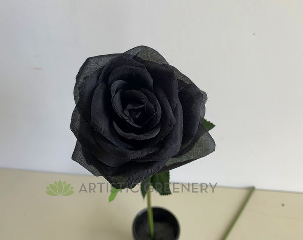 F0370 Silk Black Rose Stem 45cm | ARTISTIC GREENERY – Artistic Greenery