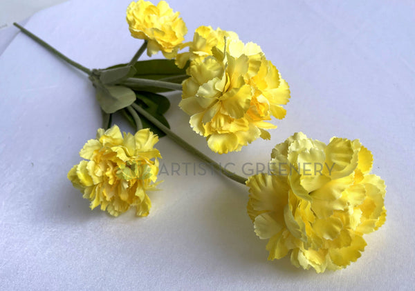 F0405 Silk Carnation Spray 75cm Yellow | ARTISTIC GREENERY AUSTRALIA ...