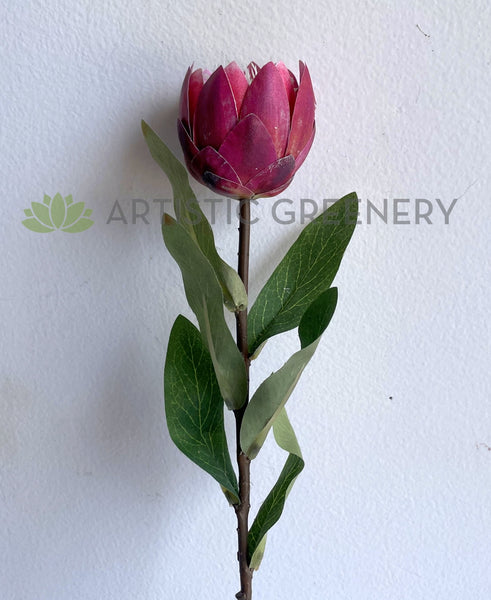 F0413 Artificial Small King Protea Stem 54cm Pink | ARTISTIC GREENERY ...