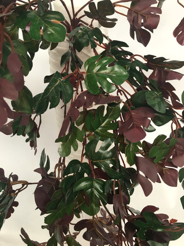 HP0060 Hanging Mini Monstera 80cm Purple Back WA Perth Plastic Greenery ...