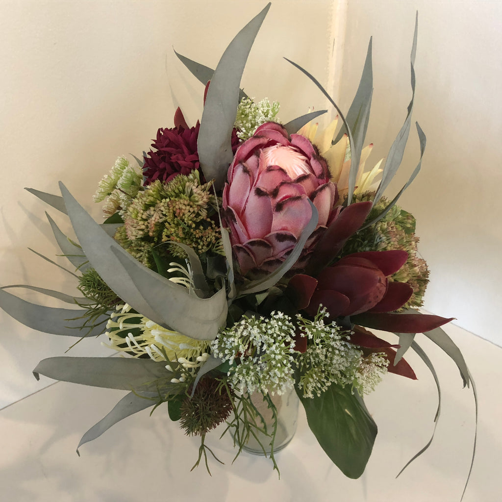 Round Bouquet - Burgundy & Maroon Wedding Flowers Native Flowers ...