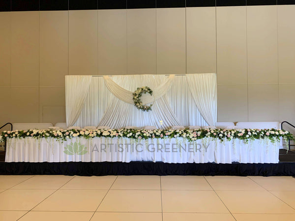 For Hire - White Fabric Backdrop for Events & Weddings 240 (H) x 600 (W ...