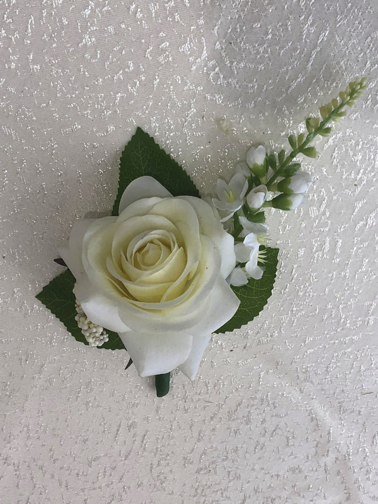 Buttonhole - White Rose with Snapdragon - Katie Buttonhole for Ball ...