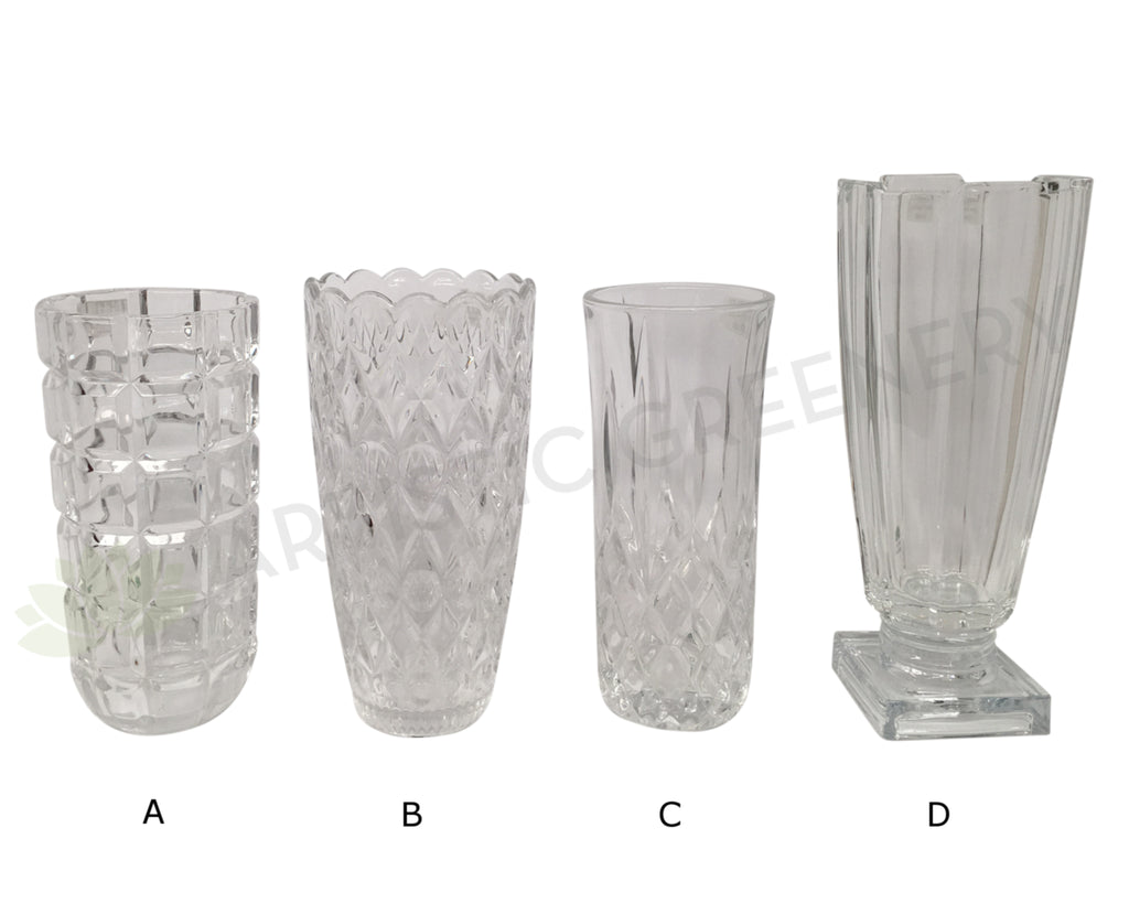 Pressed / Pattern Glass Vase (Premium) 4 Styles - Glassware Perth ...