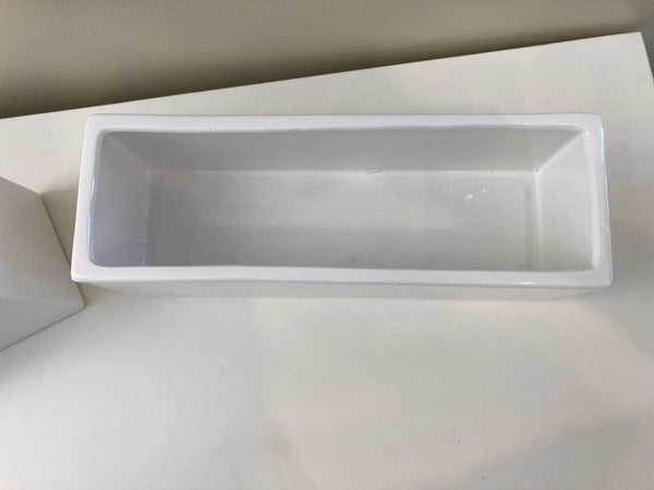 Ceramic Rectangle Planter / Pot (code: RECTCERWHI-9209) 2 Sizes - White ...