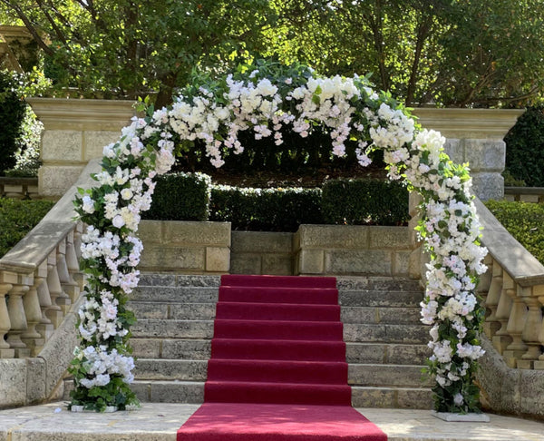 For Hire - Round arch decorated with artificial greenery and flowers ...