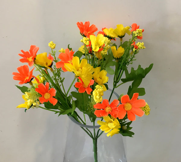 SP0147 Silk Cosmos Bunch 30cm 6 Colours Pink Yellow Purple fake flowers ...