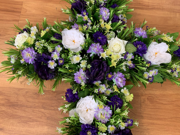 Fremantle Dockers Colour Theme Floral Cross Silk Memorial Flowers ...